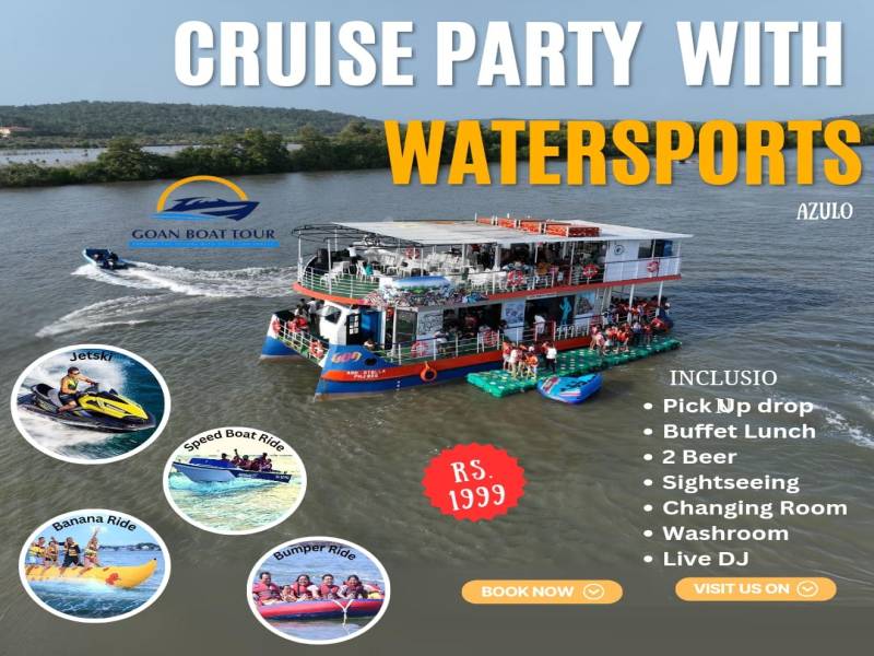 One Day Goa Cruise Party With Watersports Azulo Adventure Trip (239360 ...