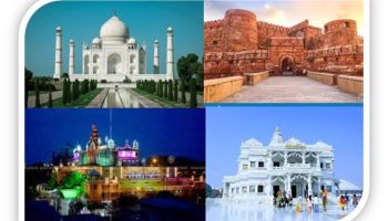 One Day Delhi to Taj Mahal Agra Fort Mathura and Vrindavan- Luxury Bus ...